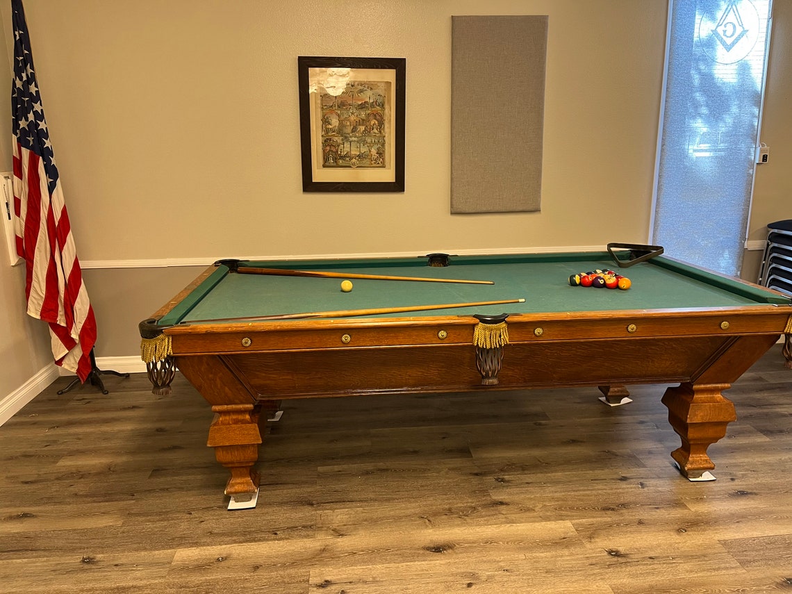 Antique Brunswick-balke-collender Billiards Pool Table With Monarch ...