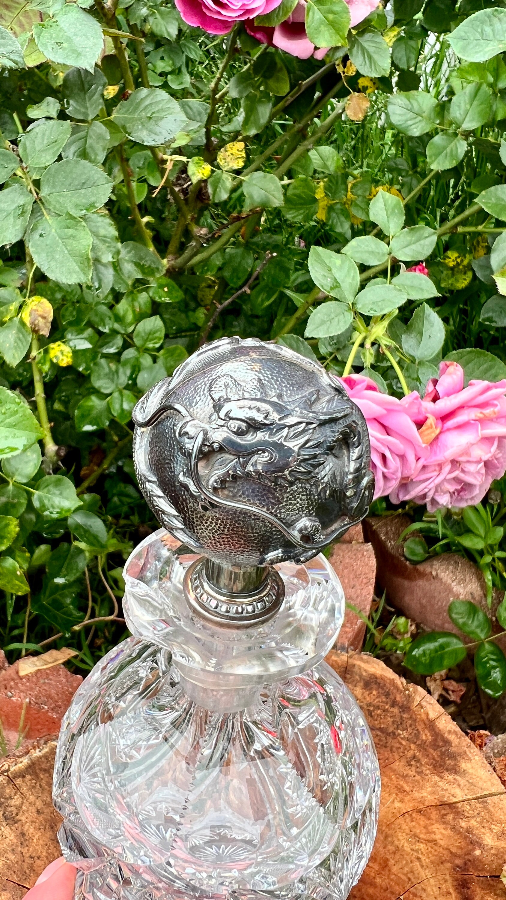 American Brilliant Cut Glass Crystal Decanter Beautiful Extremely Deep ...