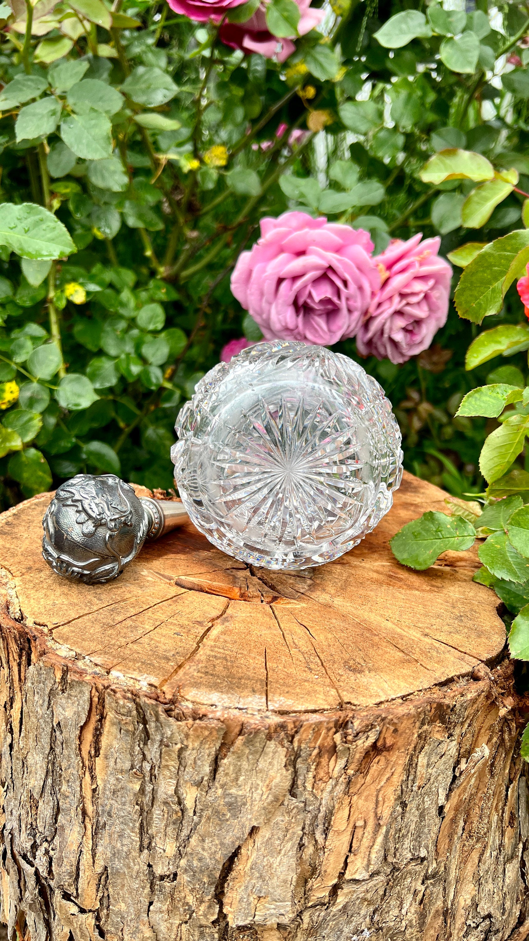 American Brilliant Cut Glass Crystal Decanter Beautiful Extremely Deep ...