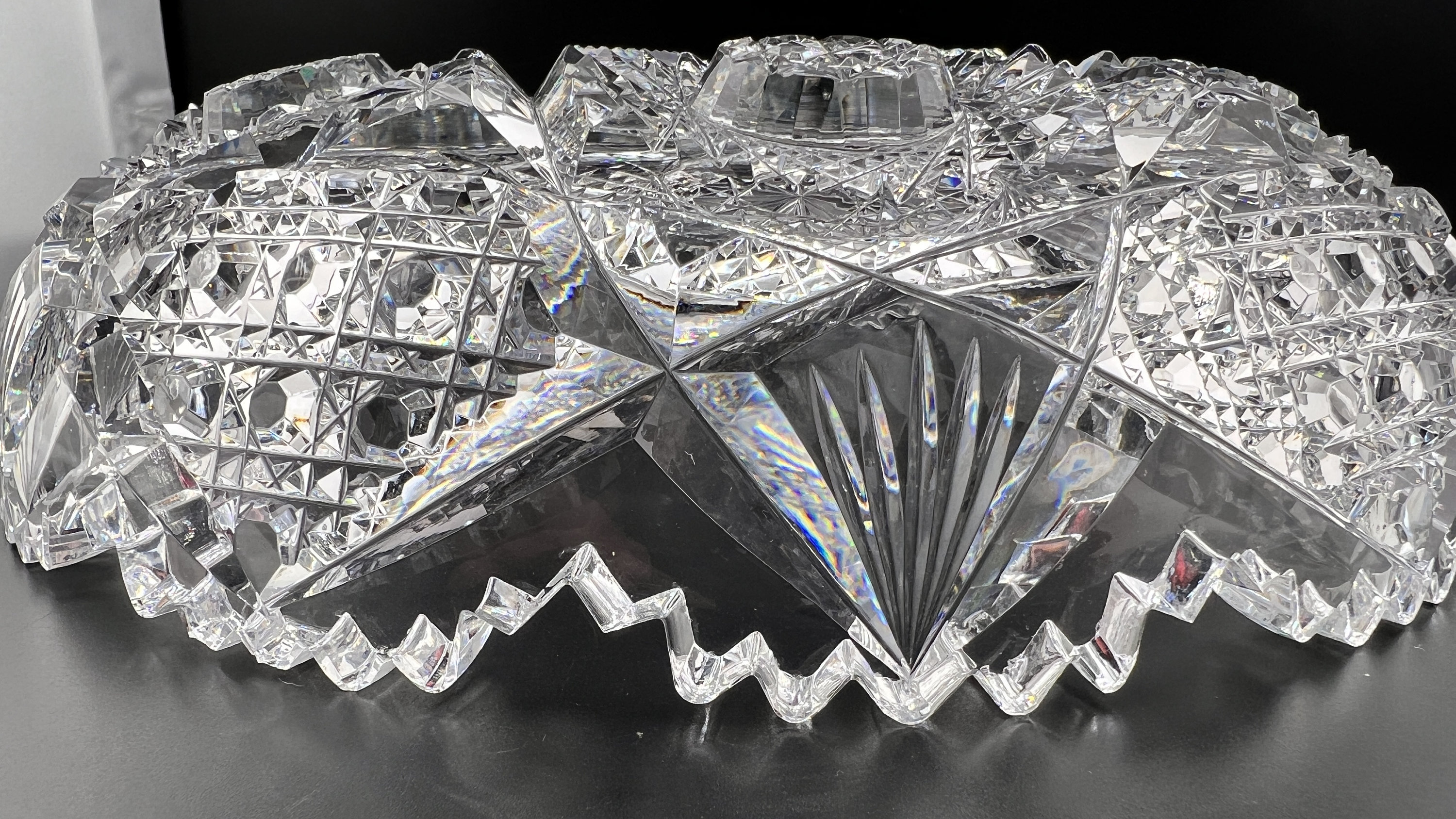 Antique 9" American Brilliant Cut Glass Dish Signed Clark - Etsy