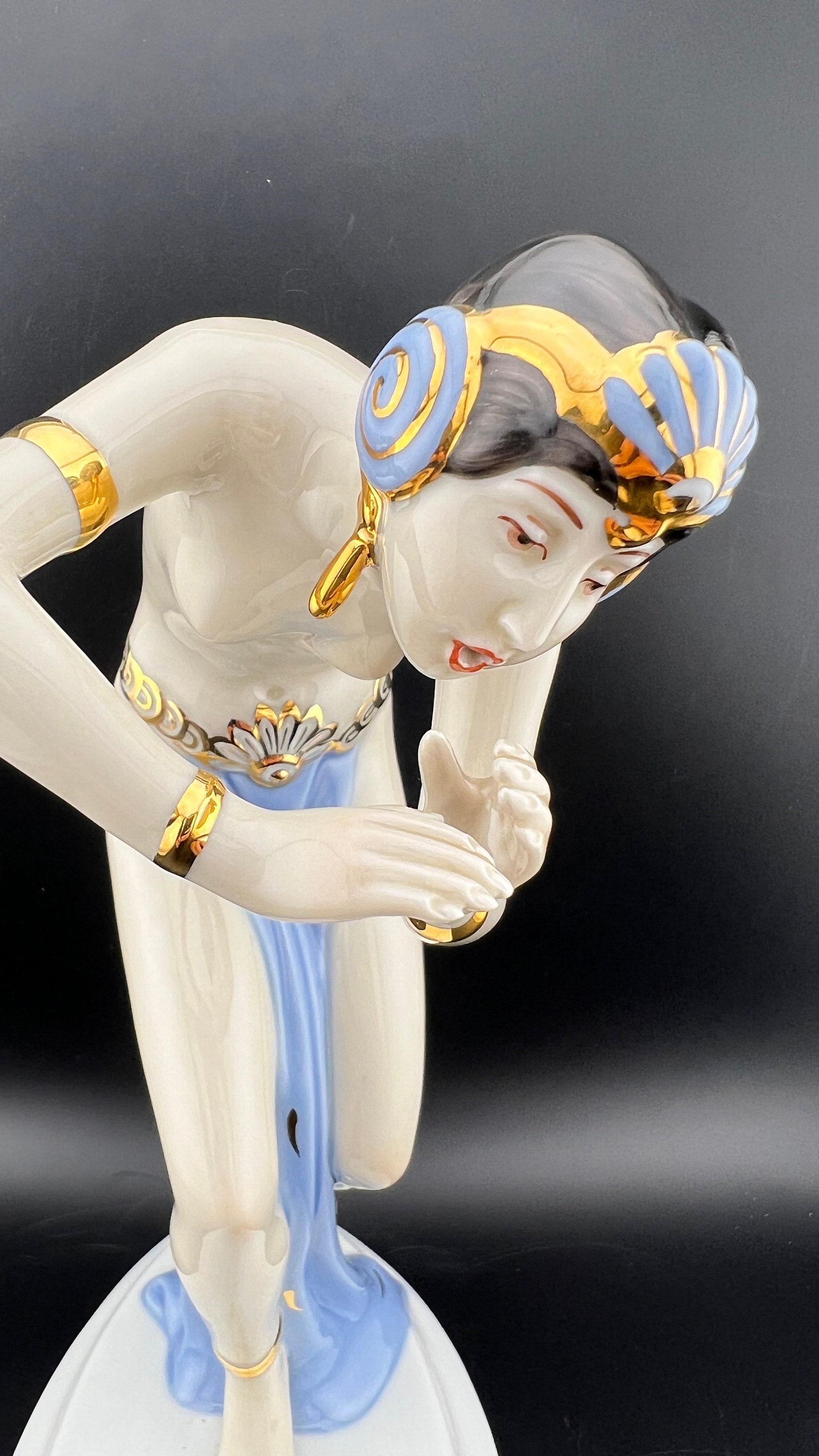 Royal Dux Snake Charmer, Beautiful Porcelain Sculpture, Missing Horn - Etsy