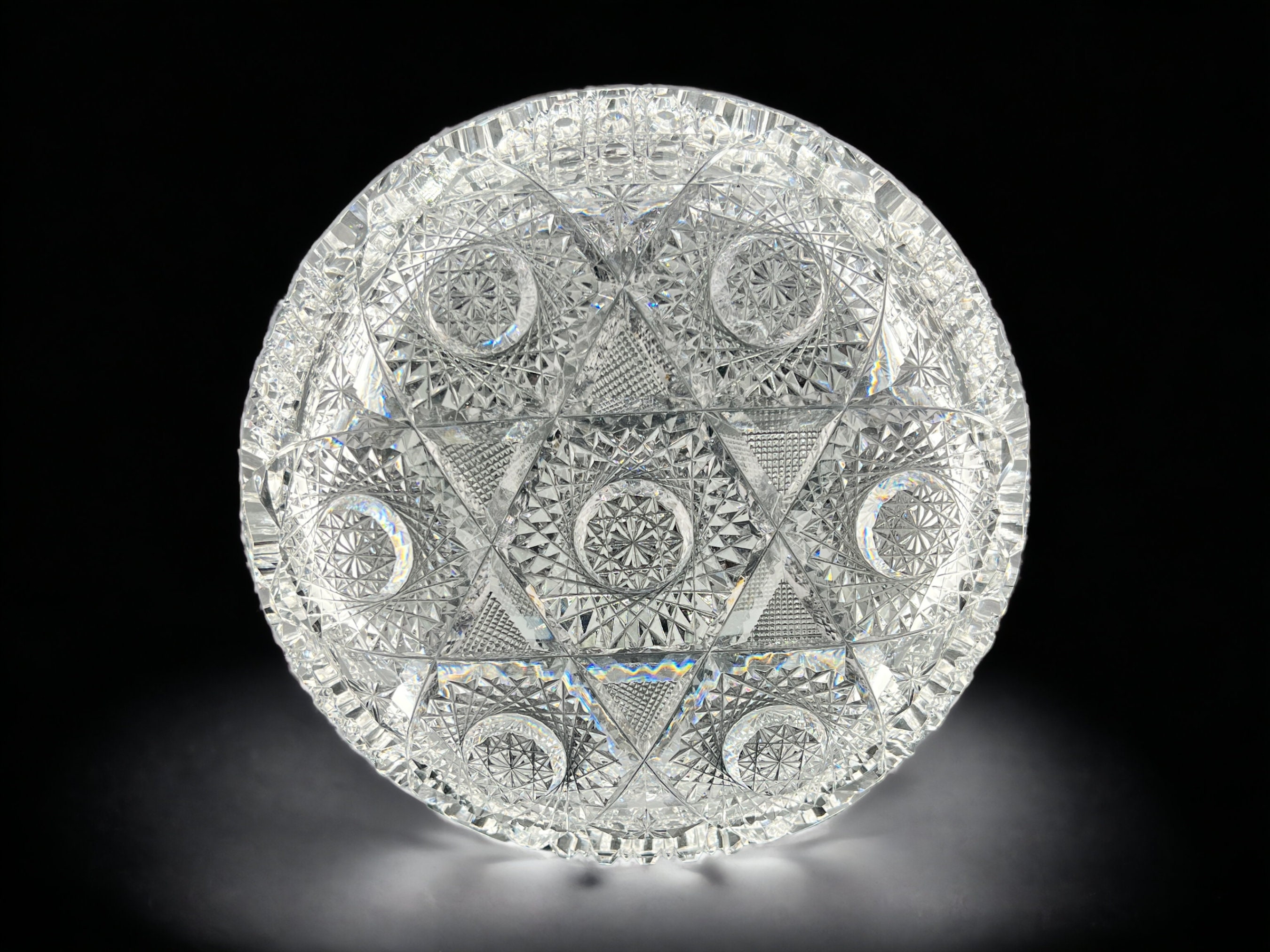 Antique 9" American Brilliant Cut Glass Dish Signed Clark - Etsy