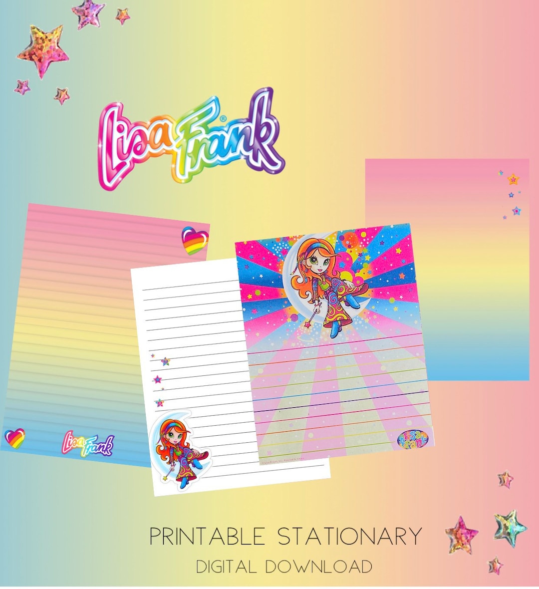 Lisa Frank Stationary *digital Download Printable - Etsy