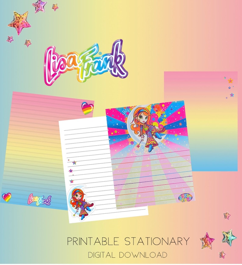 Lisa Frank Stationary *digital Download Printable - Etsy