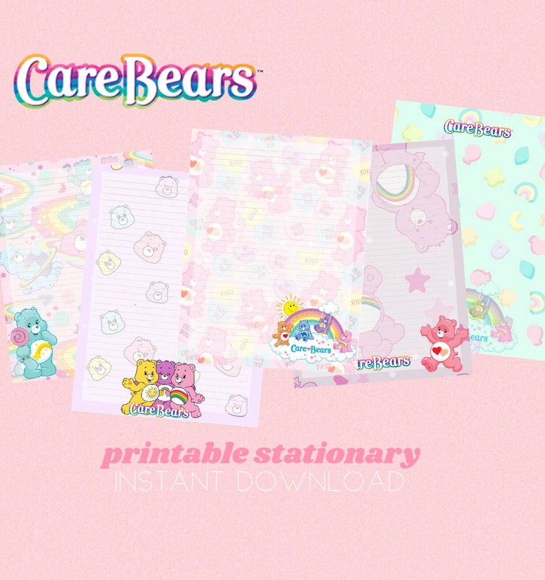 Care Bears Stationary Care Bearprintable Instant Digital - Etsy