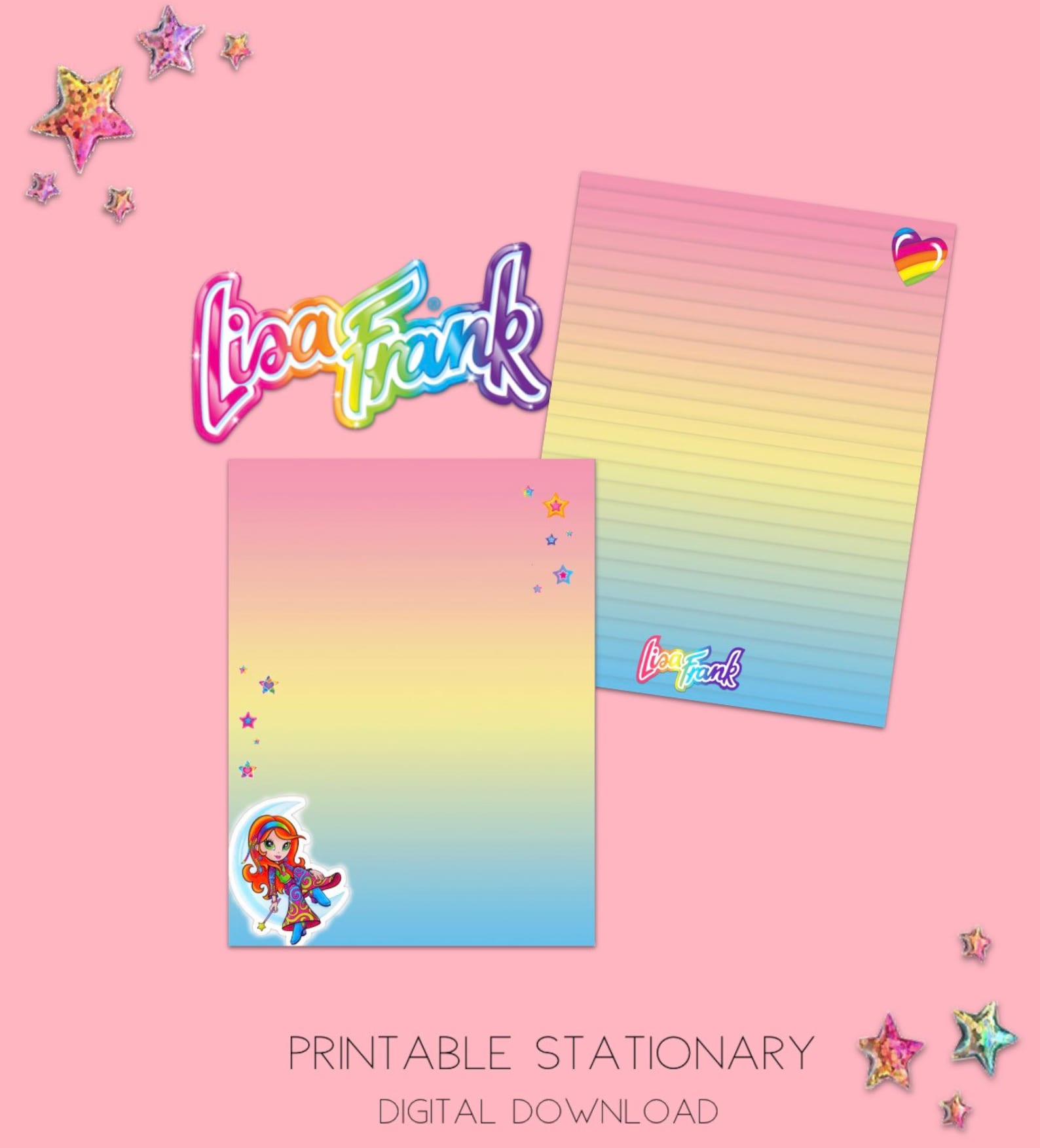 Lisa Frank Stationary digital Download Printable - Etsy