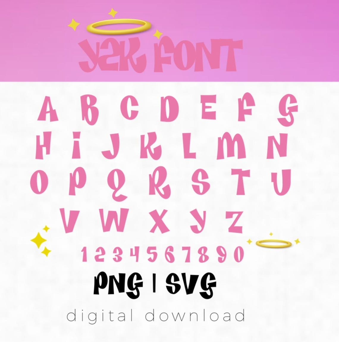 Y2k FONT Digital Download Files PNG / SVG - Etsy