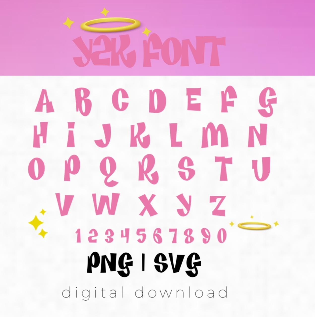 Y2k FONT Digital Download Files PNG / SVG - Etsy