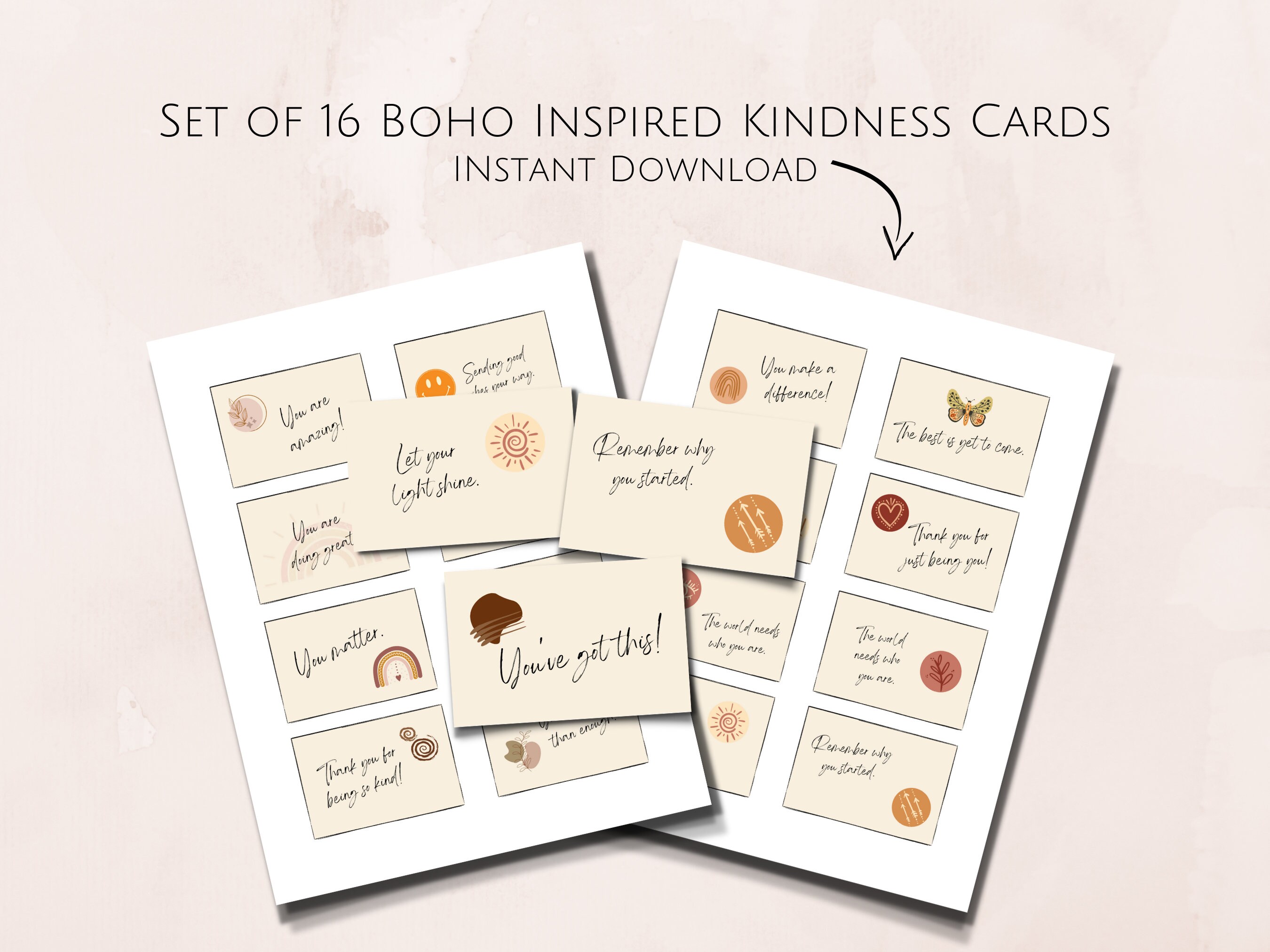 Boho Kindness Cards, Motivational Cards, Inspiration Cards, Positivity ...