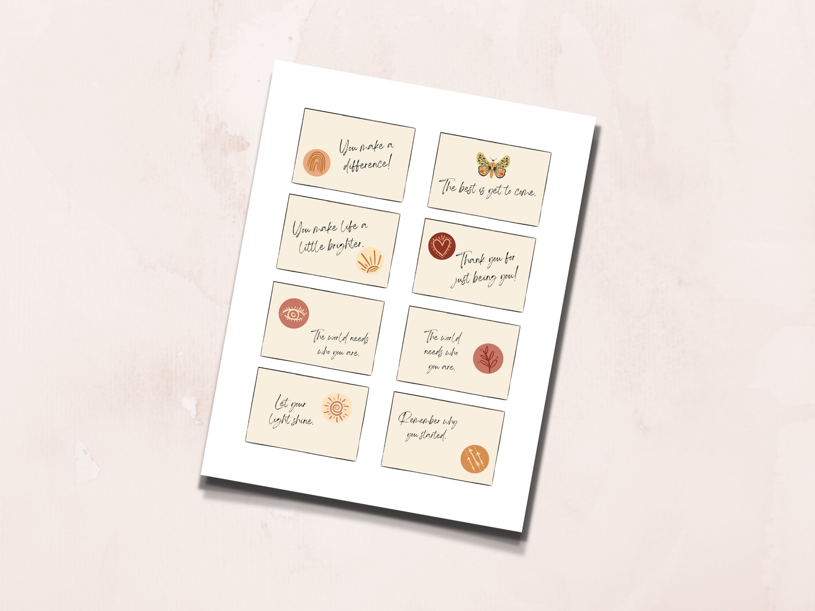 Boho Kindness Cards, Motivational Cards, Inspiration Cards, Positivity ...