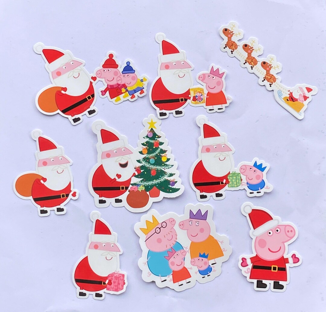 PEPPA PIG Inspired Christmas Stickers Pack, Vinyl Stickers, Holiday ...