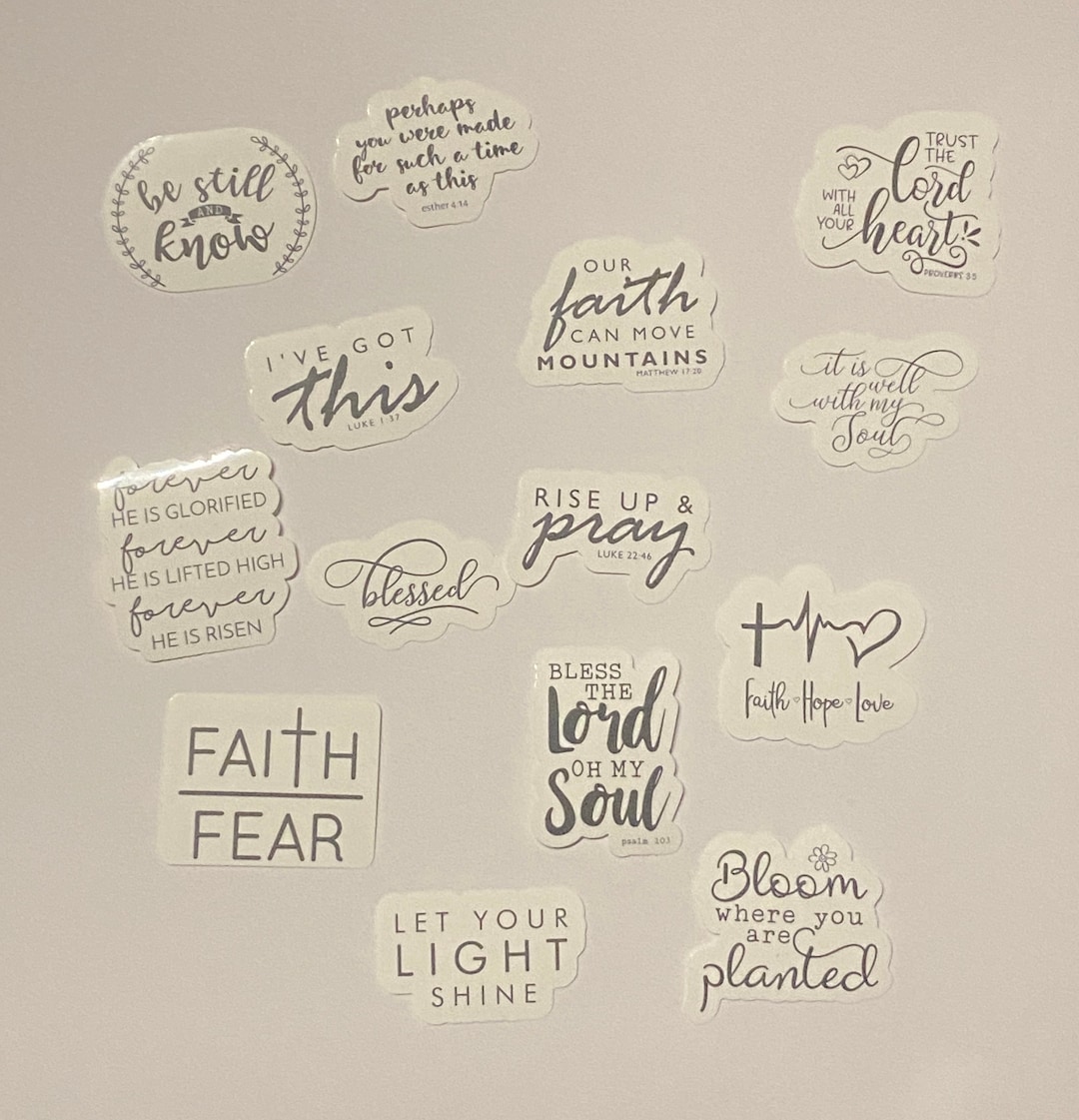 Inspirational and Bible Verse Sticker Pack, Vinyl Stickers ...