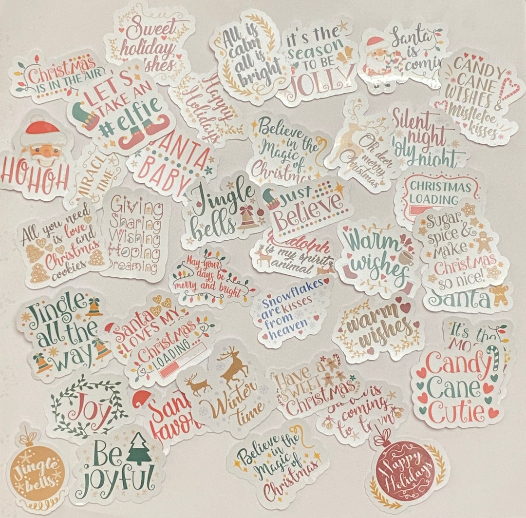 Christmas Sticker Bundle Pack, Vinyl Stickers, Holiday Stickers - Etsy