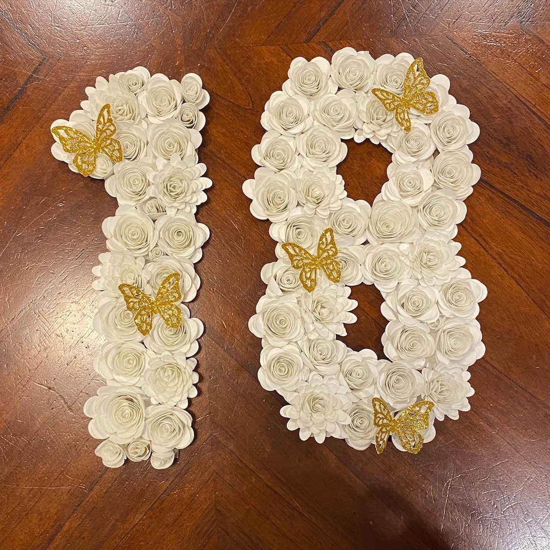 FLORAL NUMBER SET - Keepsake | Party Decor | Milestone Birthday | Home ...