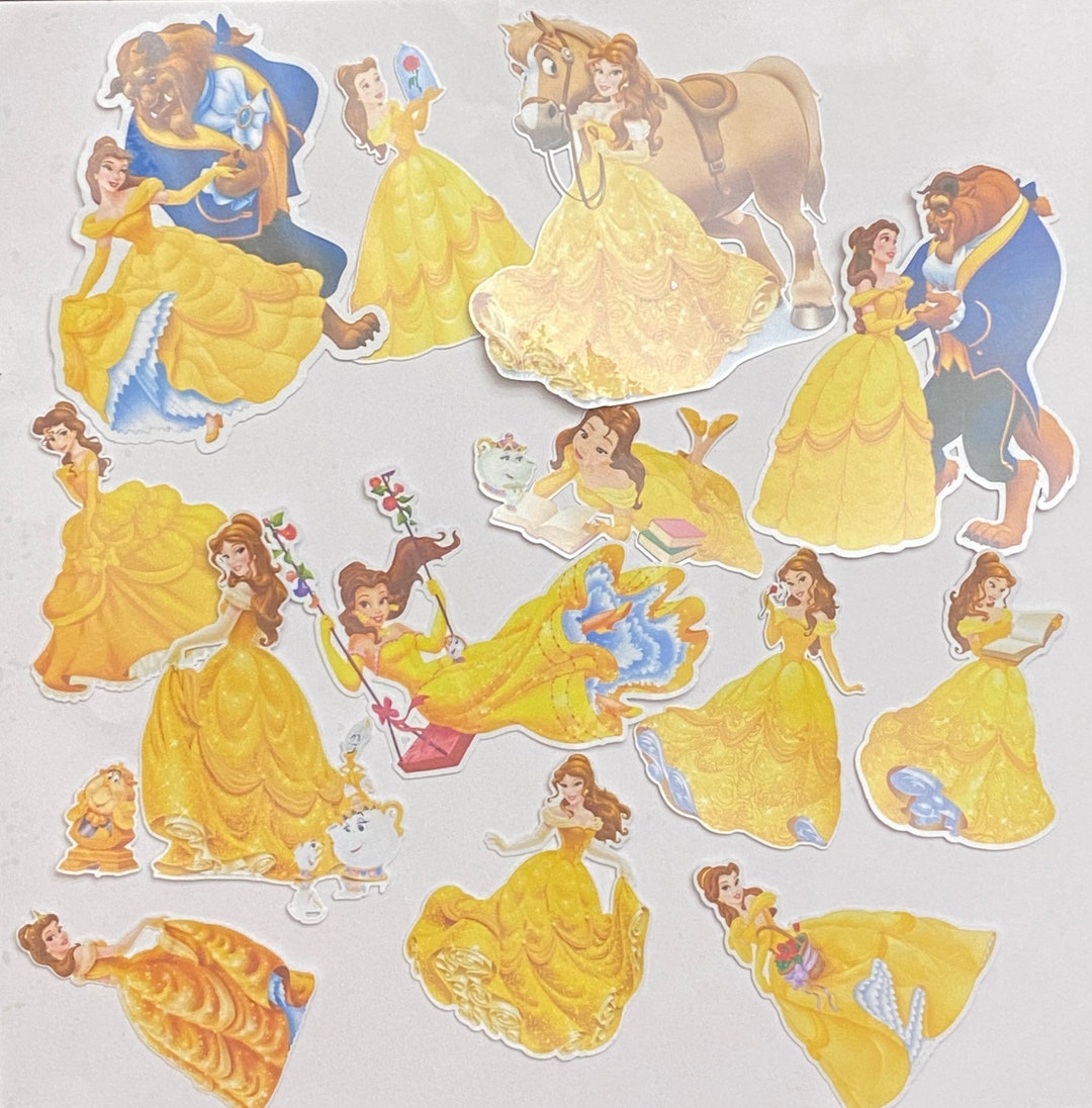 Beauty and the Beast Sticker Pack, Vinyl Stickers, Princess Belle ...