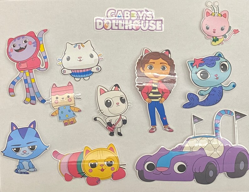 GABBY’S DOLLHOUSE Inspired Sticker Pack, Vinyl Stickers - Etsy