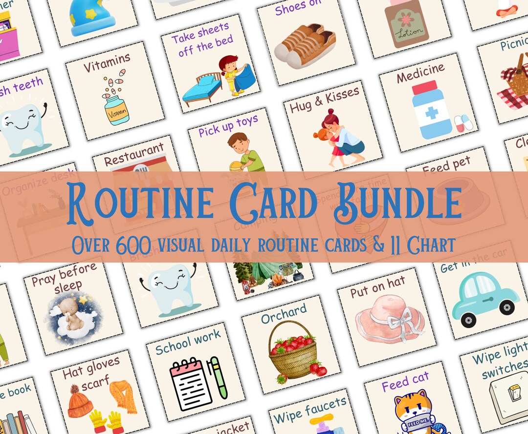 Printable Routine Cards Visual Schedule Toddler Daily - Etsy