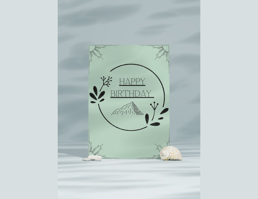 Editable Canva Birthday Card Template Earthy Green Theme - Etsy