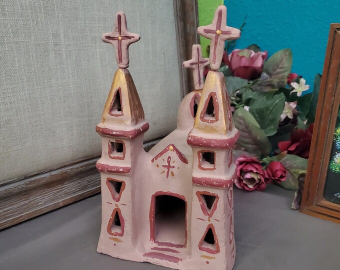 Vintage 1960s/70s Terracotta Church, Mexican Folk Art Clay Church, Full ...