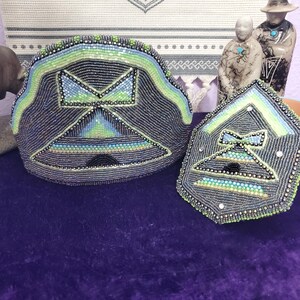 Native American Bead Crown and Barette, Handmade Tribal Princess Crown ...
