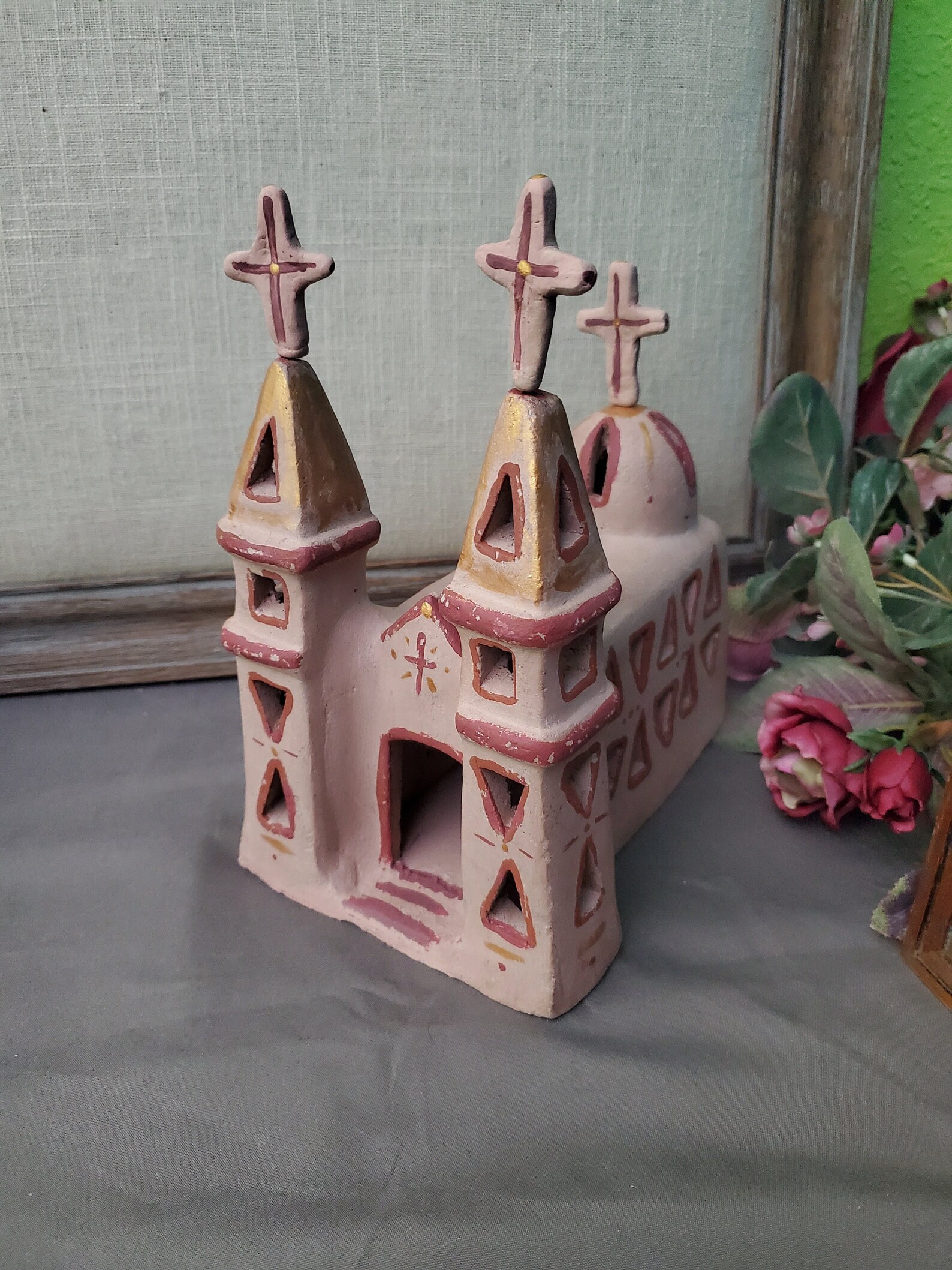Vintage 1960s/70s Terracotta Church, Mexican Folk Art Clay Church, Full ...