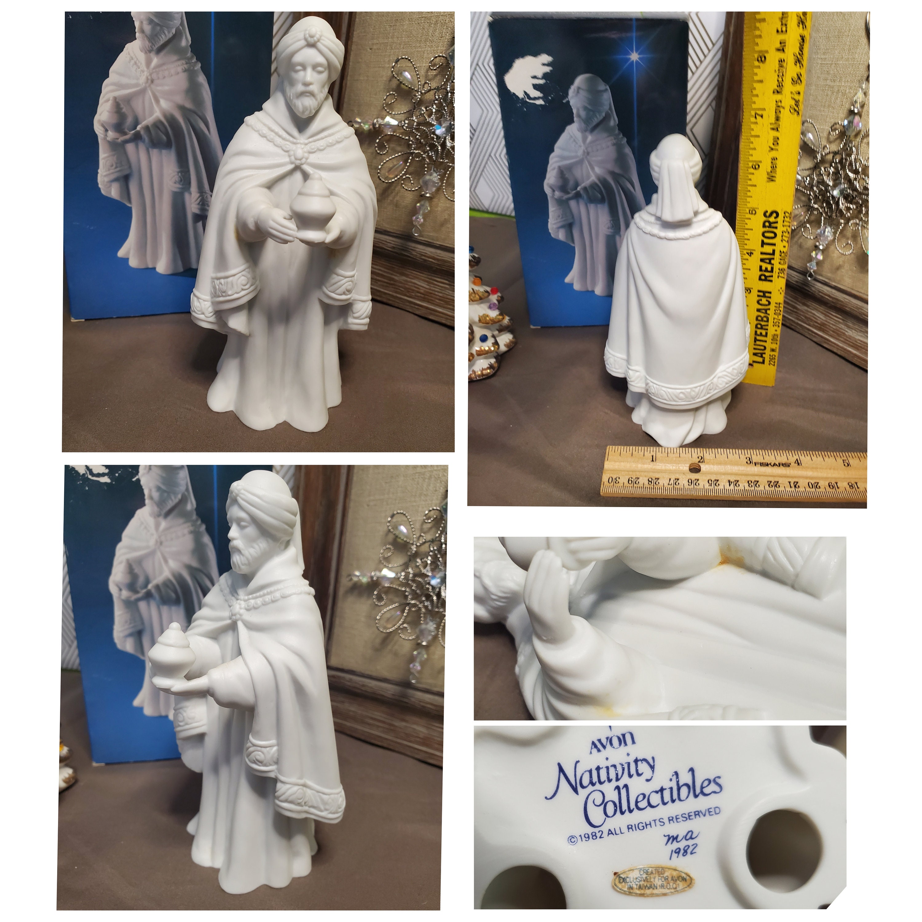 Vintage 1980s Avon Nativity Set 14pc, Christmas Nativity Ceramic Mary ...