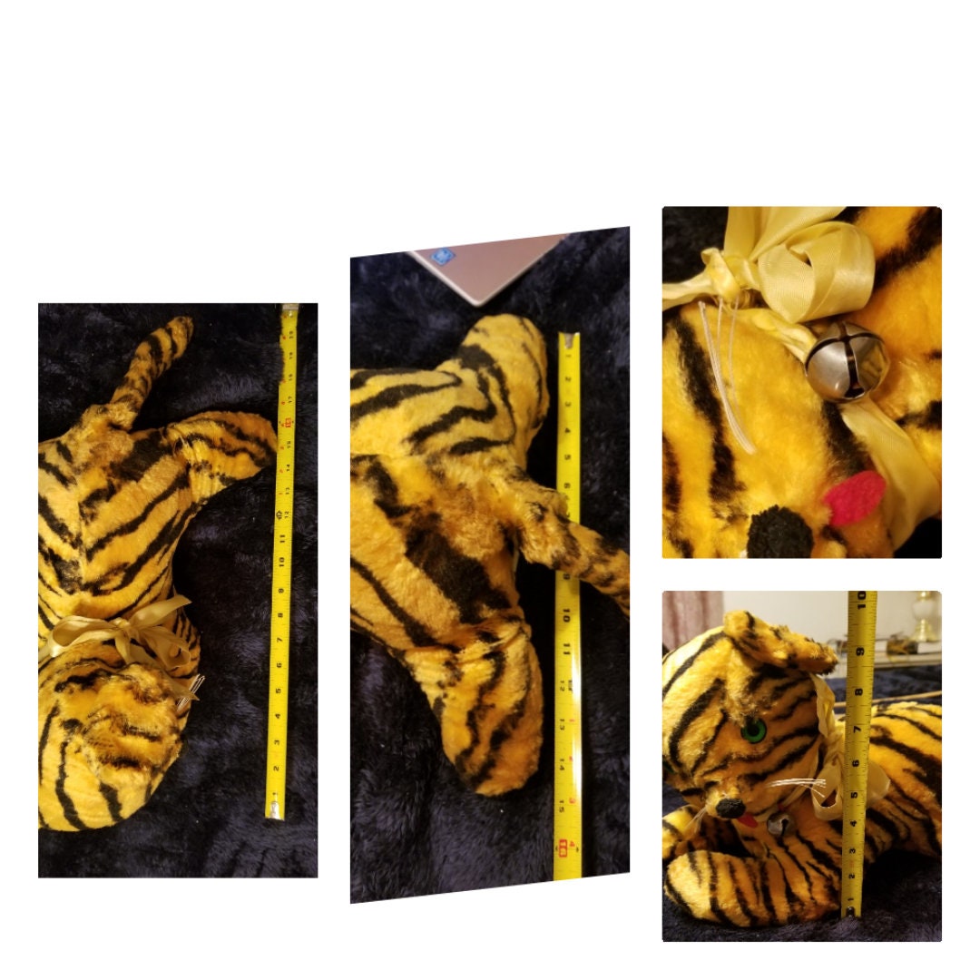 Vintage Gund Tiger, Vintage 1950s Gund Sprawled Bed Decor Tiger ...