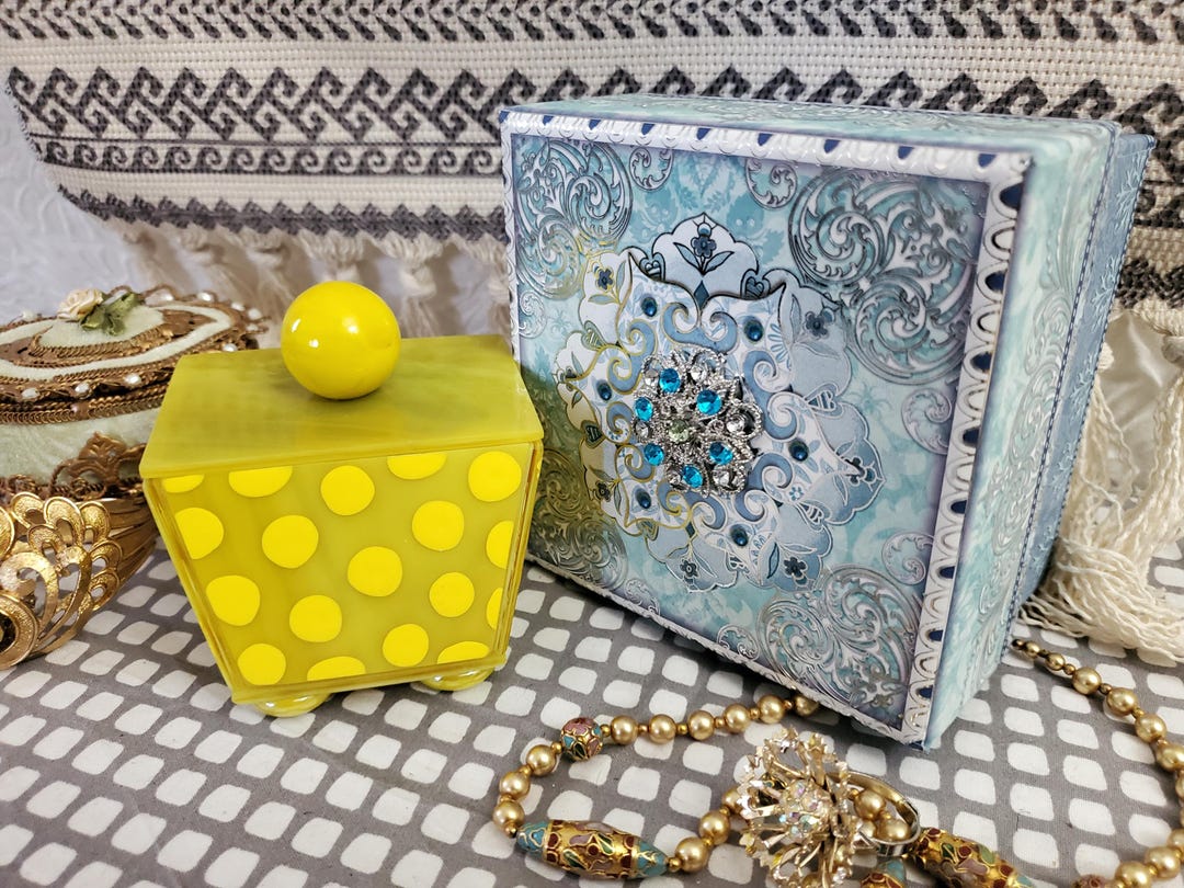 Mark Lewanski Famous Art Glass Maker, Rare Asymmetrical Yellow Dot ...