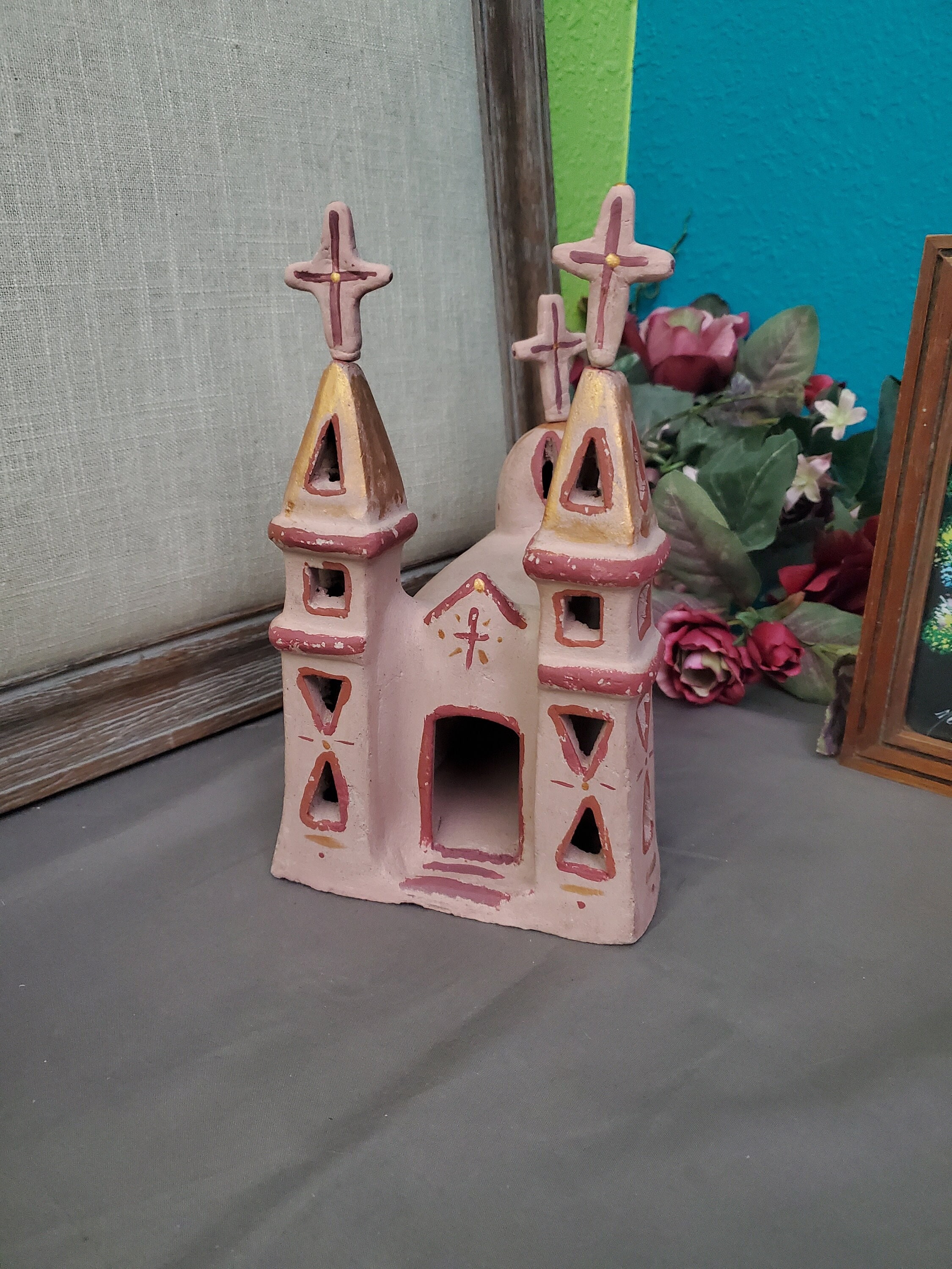 Vintage 1960s/70s Terracotta Church, Mexican Folk Art Clay Church, Full ...