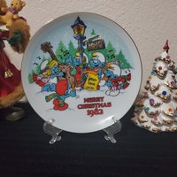 Retro Smurf Porcelain Collectible Plate Hot Air Balloon Have a Smurfy ...