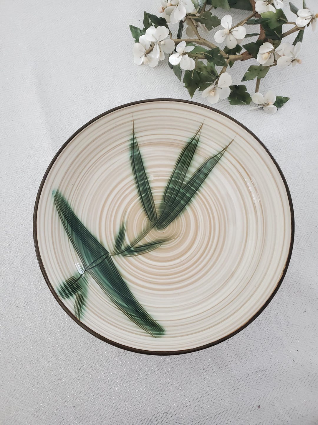 Kasuga Showa Stoneware Bamboo Pattern Serving Bowl 9", Vintage 1955 ...