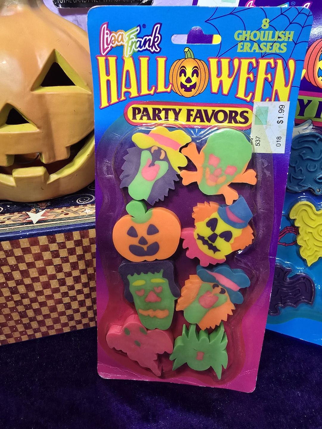 One Pkg Vintage Lisa Frank Halloween Treat Bag Toys, 8pc Lisa Frank ...