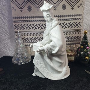 Lladro King Melchior Statue Bisque White Figurine Nativity Replacement ...