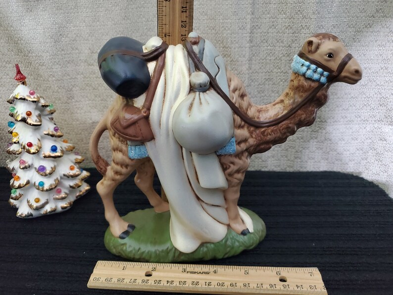 Vintage Ceramic Nativity Camels, Hand Painted 80s Camel Bisque ...