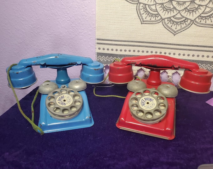 Mid Century Toy Speedphone Vintage Blue Rotary Dial Antique Toy ...