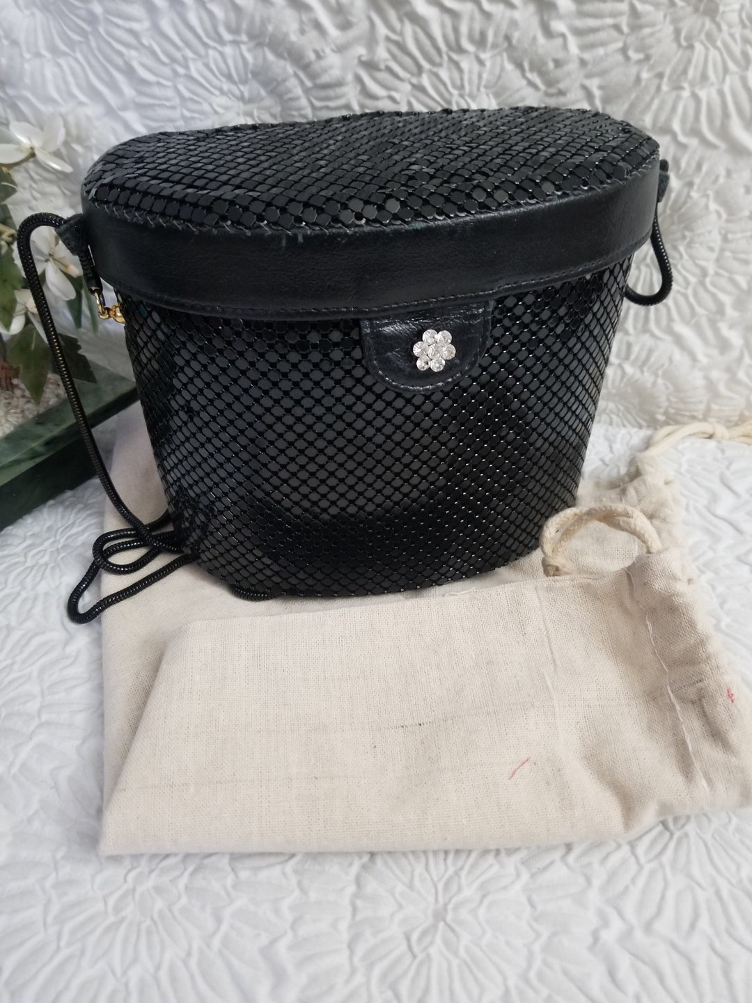 Bucket Metal Mesh Handbag Amazing 60's/70's Lyrella Black Metal Mesh ...