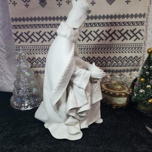 Lladro King Melchior Statue Bisque White Figurine Nativity Replacement ...