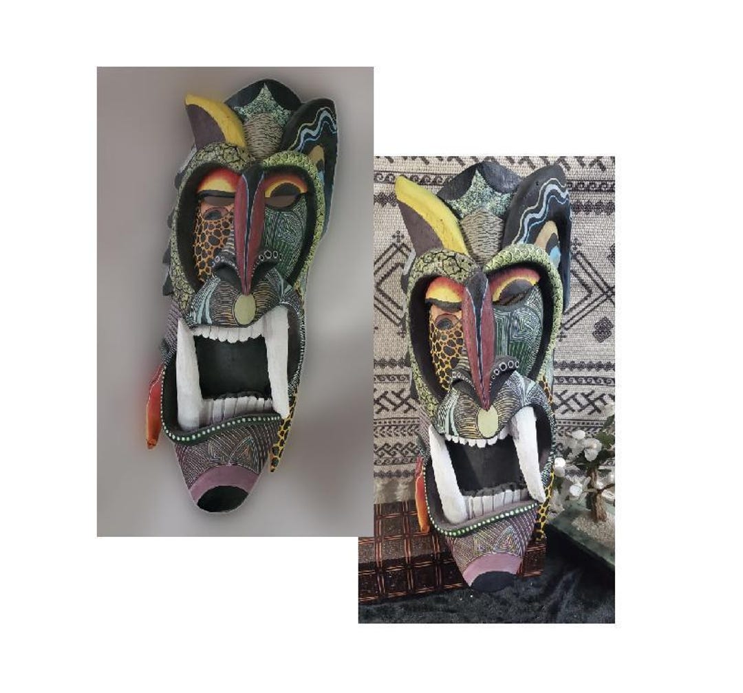 Boruca Mask, Costa Rica Tribal Mask, Brunka Hand Carved, Diablo Mask ...