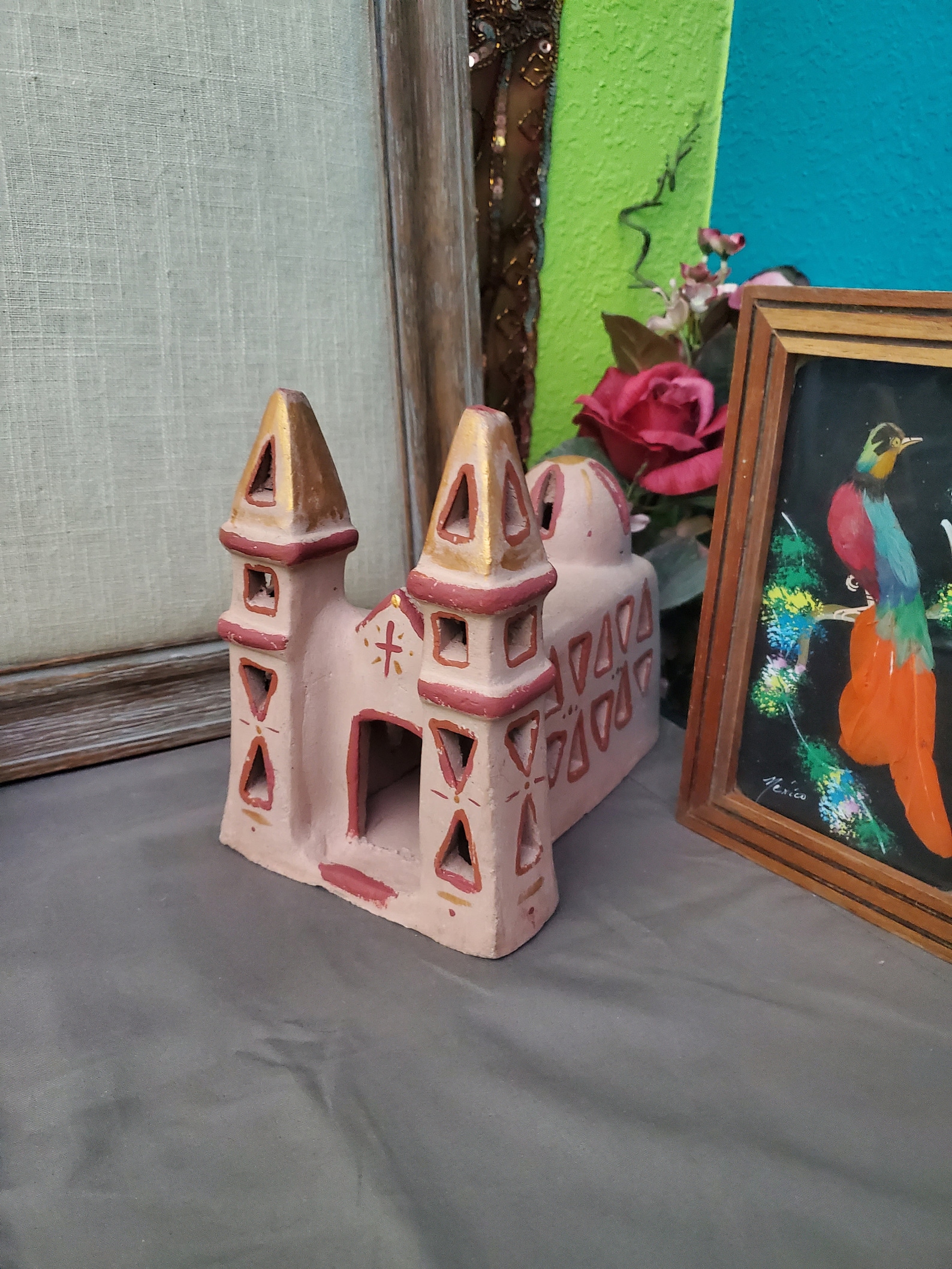 Vintage 1960s/70s Terracotta Church, Mexican Folk Art Clay Church, Full ...