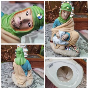 Vintage 1960s Jeweled Nativity Set 9pc, Christmas Nativity Ceramic ...