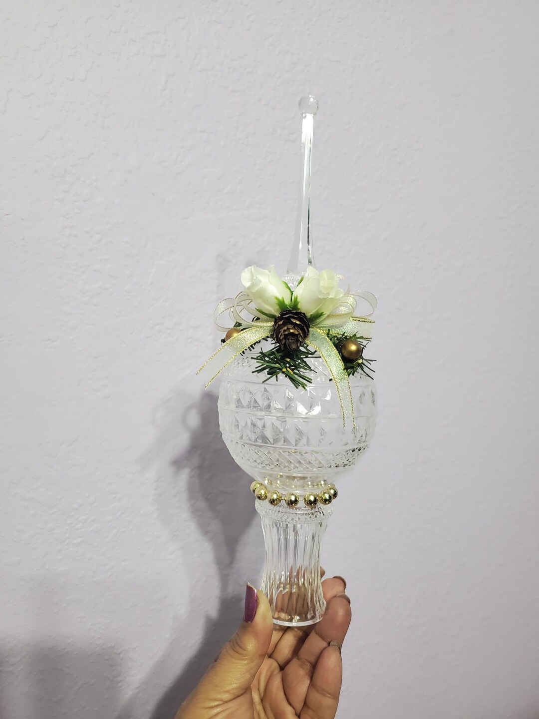 Clear Acrylic Tree Topper Finial, Vintage 80s Lazarus Christmas Tree ...