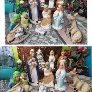 Vintage 1960s Jeweled Nativity Set 9pc Christmas Nativity - Etsy