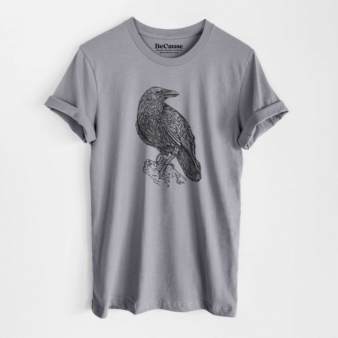 Hand-drawn Common Raven T-shirt – Unisex Cotton Bird Shirt - Etsy