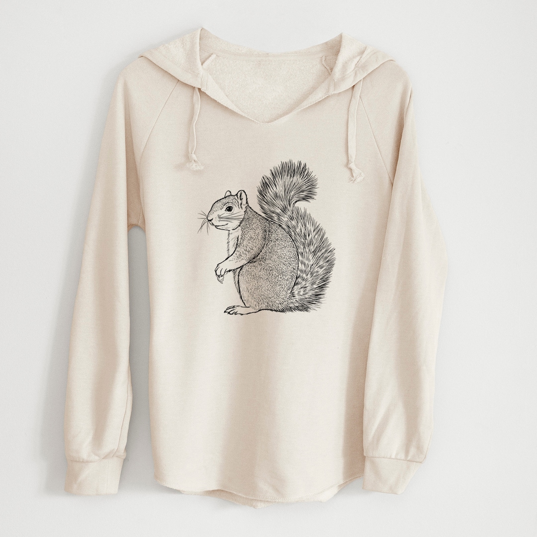 Fox Squirrel Women's Cali Wave Hooded Sweatshirt- Hand Drawn Nature Art ...