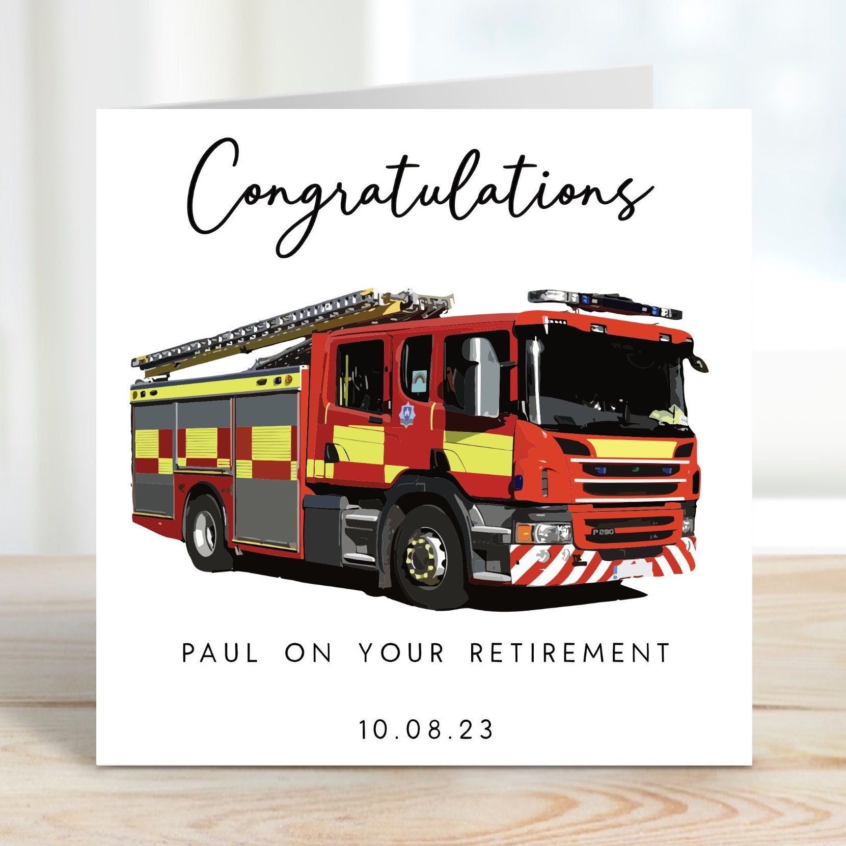 Firefighter Congratulations Card Firefighter Retirement Card ...