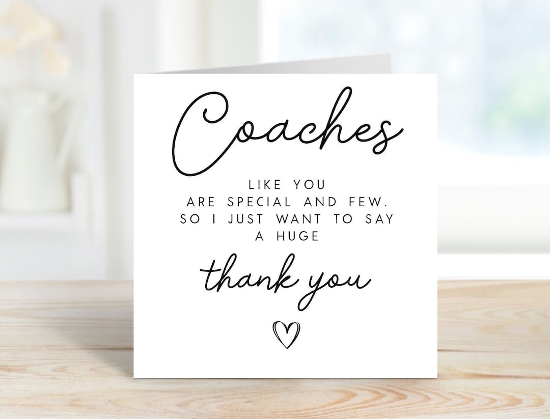 Coach Thank You Card Coaches Like You Are Special and Few Tennis, Sport ...