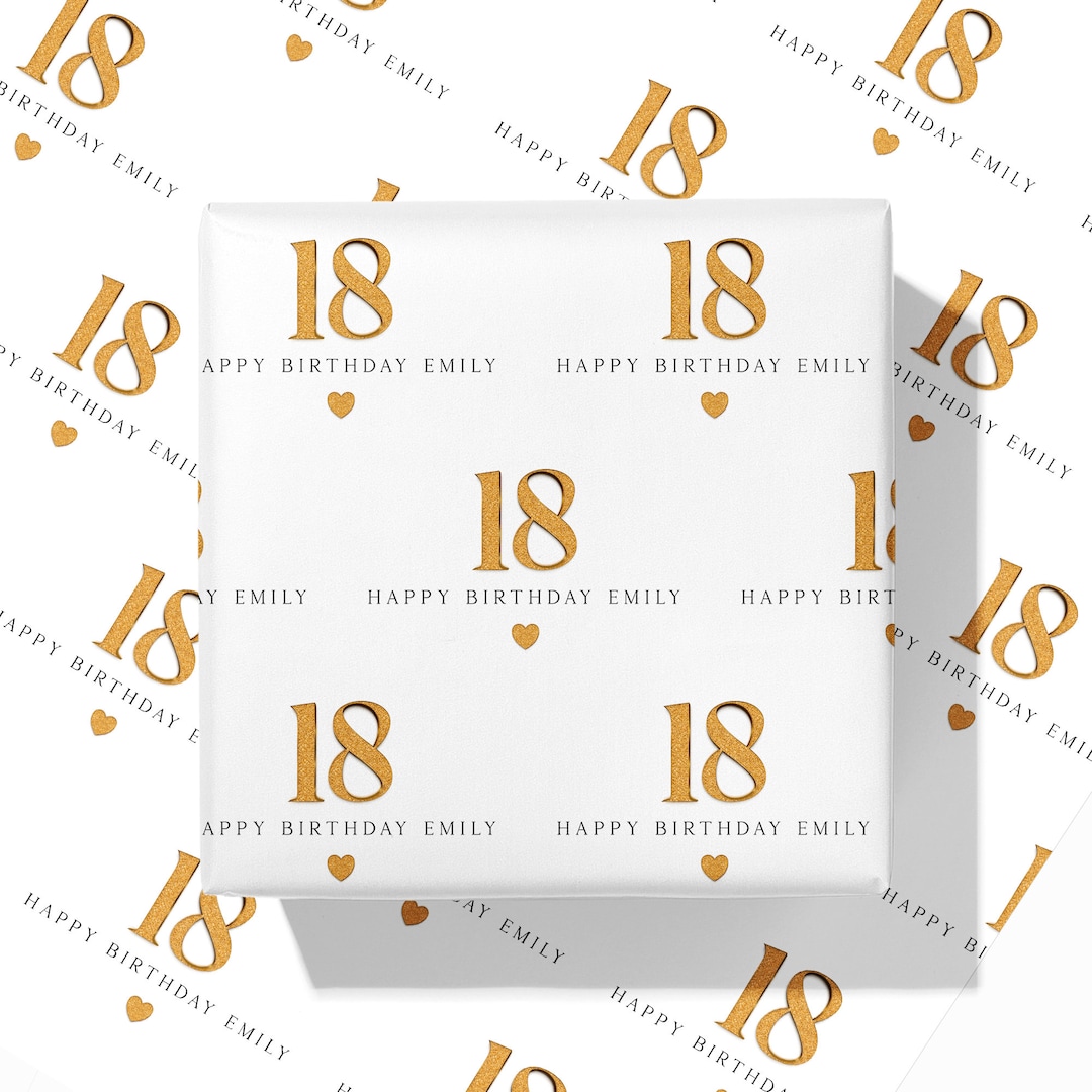 Personalised 18th Birthday Wrapping Paper for Her, Eighteen, Daughter ...