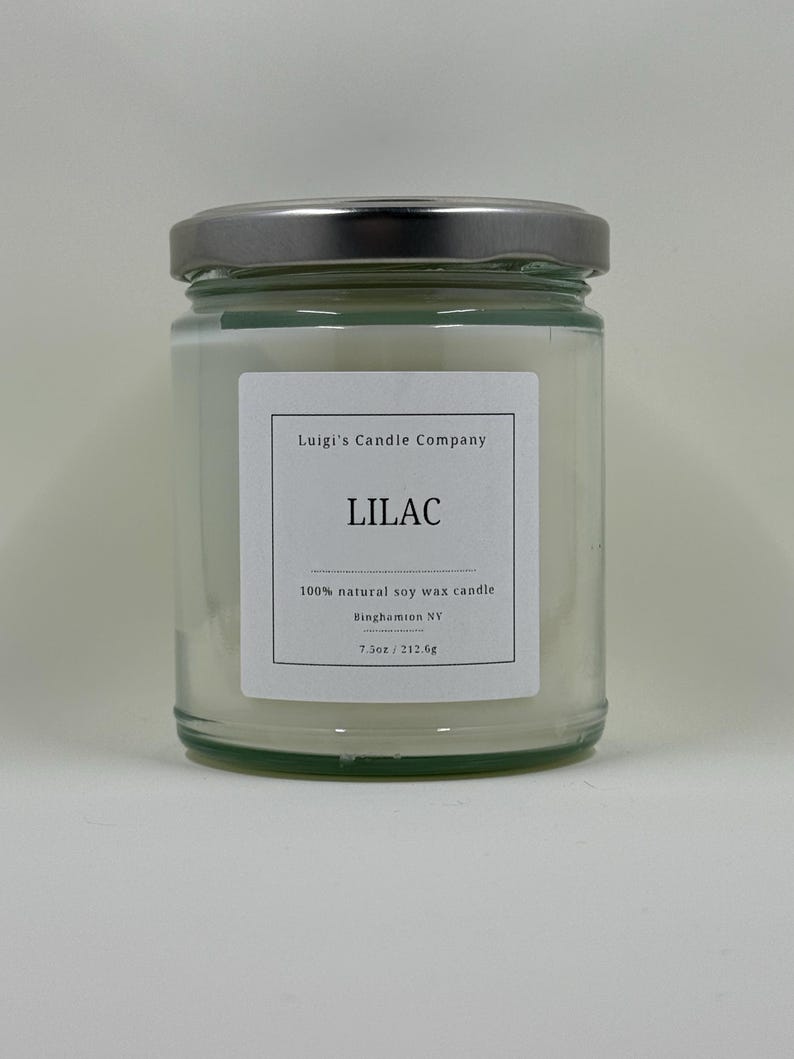Lilac 7.5oz Single Wick Soy Candle Luigi's Candle Company - Etsy
