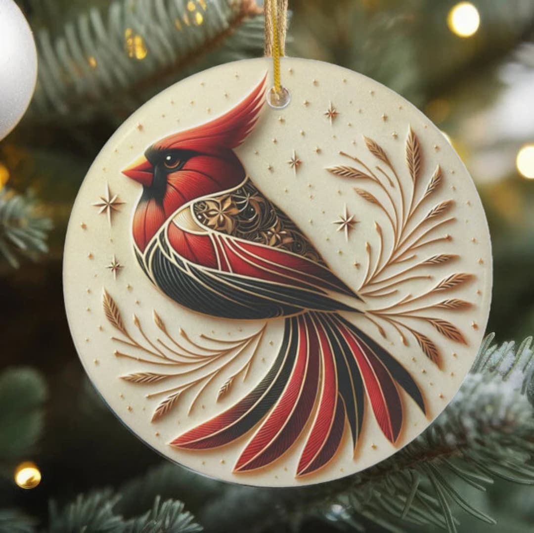 Cardinal Bird of Many Colors Ceramic Christmas Ornament - Etsy