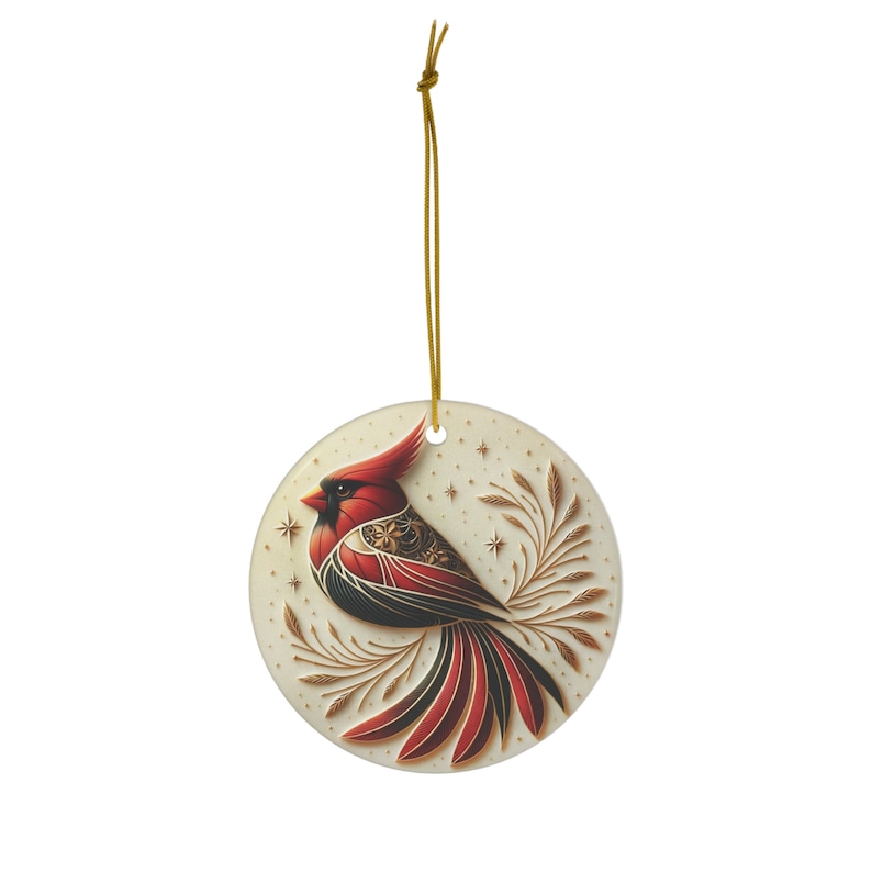 Cardinal Bird of Many Colors Ceramic Christmas Ornament - Etsy